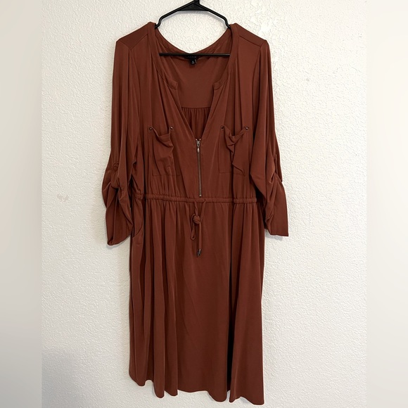 torrid | Dresses | Torrid Rust Pocket Tie Waist Shirt Dress 3x | Poshmark